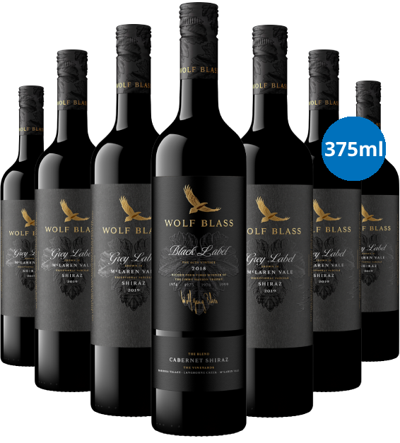 Wolf Blass Grey Label Shiraz 2019 (375mL) and Black Label Cabernet ...